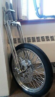 Complete 2" Over Springer Front End Kit w 21" Tire,Rim,Bars,Headlight ...